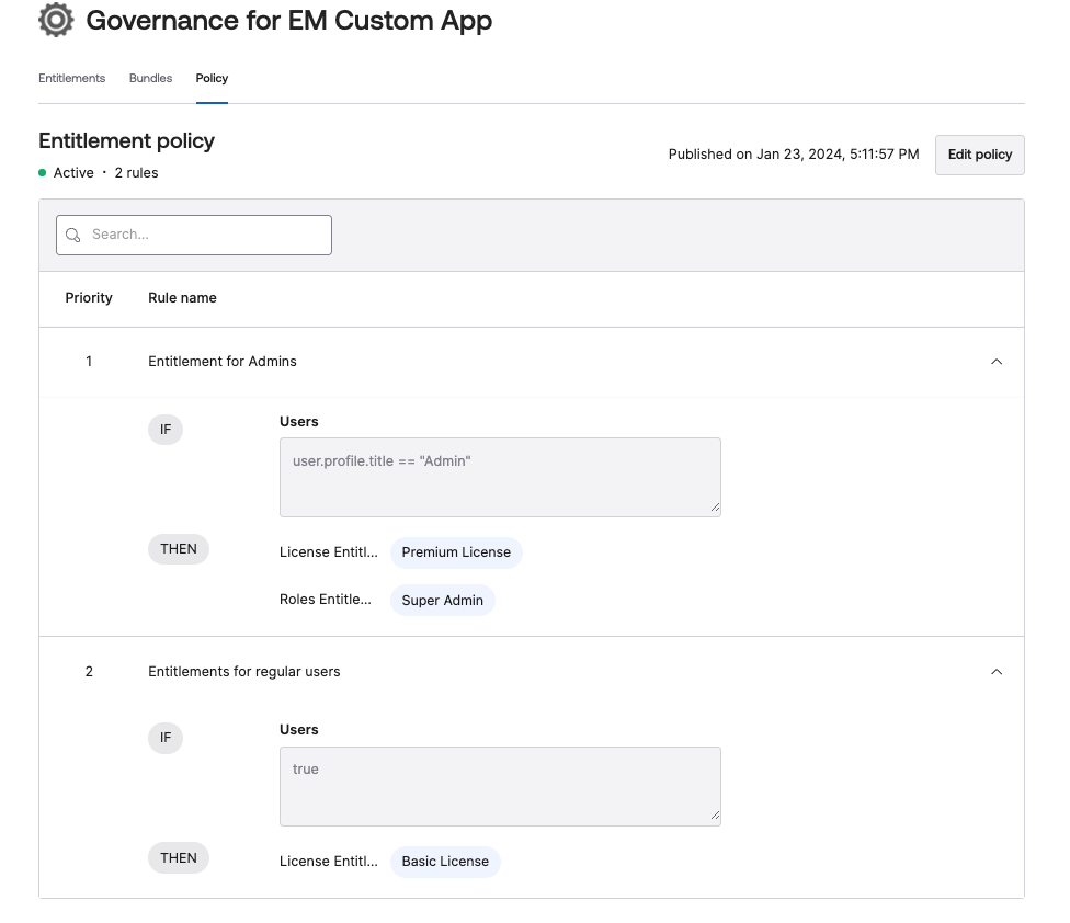 Managing custom entitlements or Bring Your Own (BYO) entitlements using ...