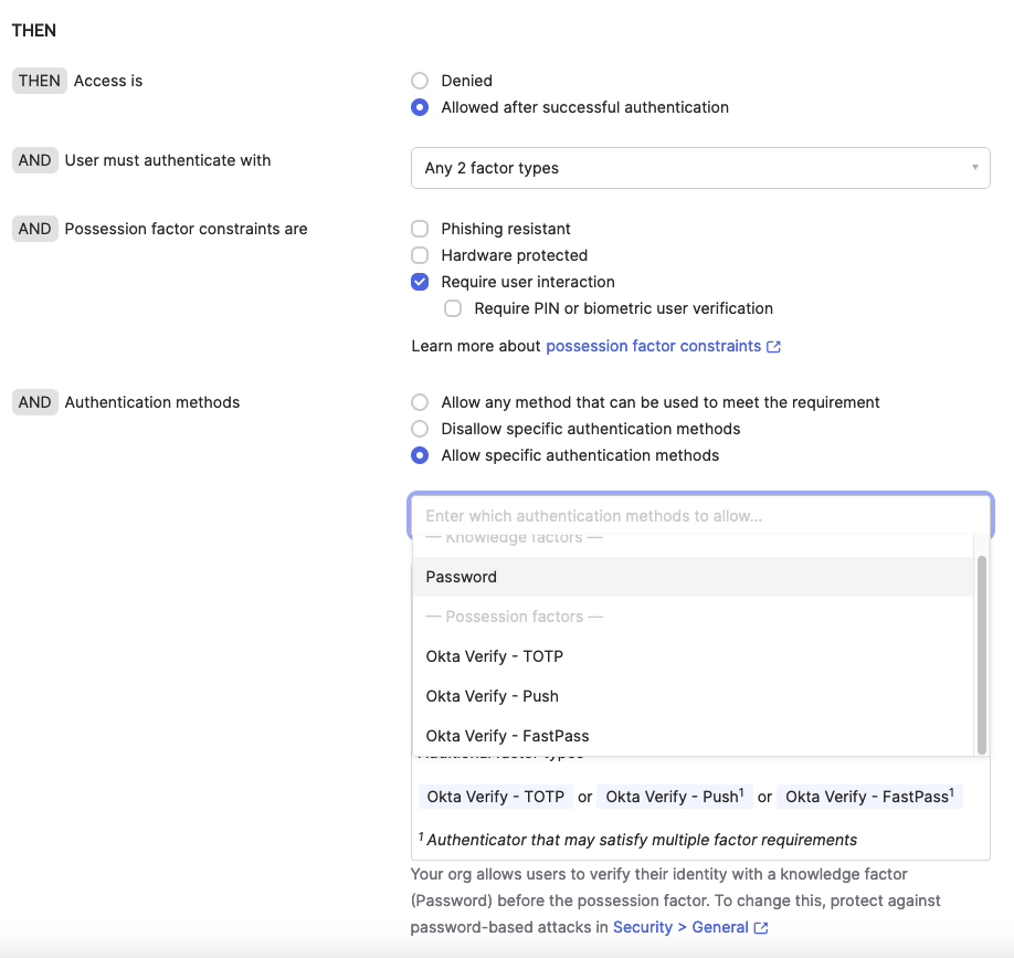 Granular controls for authentication policies – IAMSE